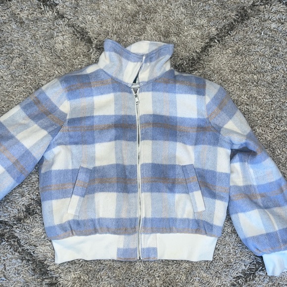 wild fable | Jackets & Coats | Trendy Blue And White Checkered Jacket ...